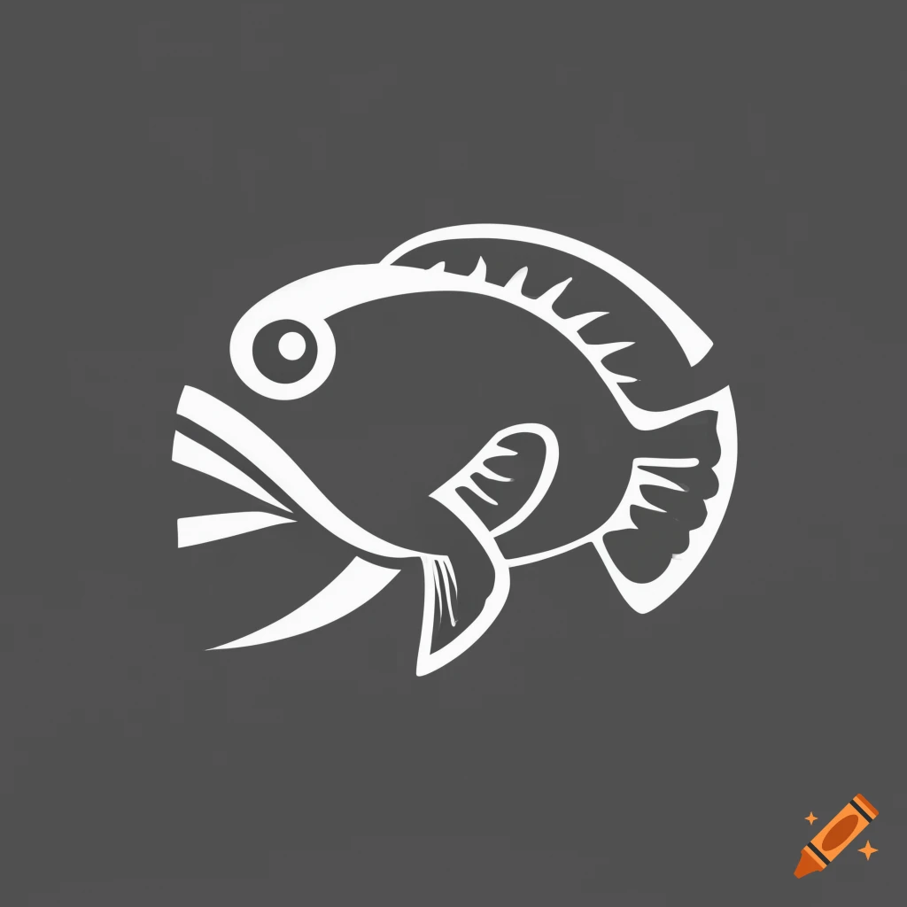 Simple rockfish logo vector black and white on Craiyon