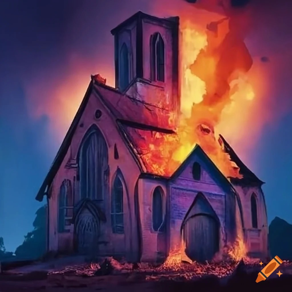 'The Outsiders' artwork depicting a burning church and Ponyboy in the ...