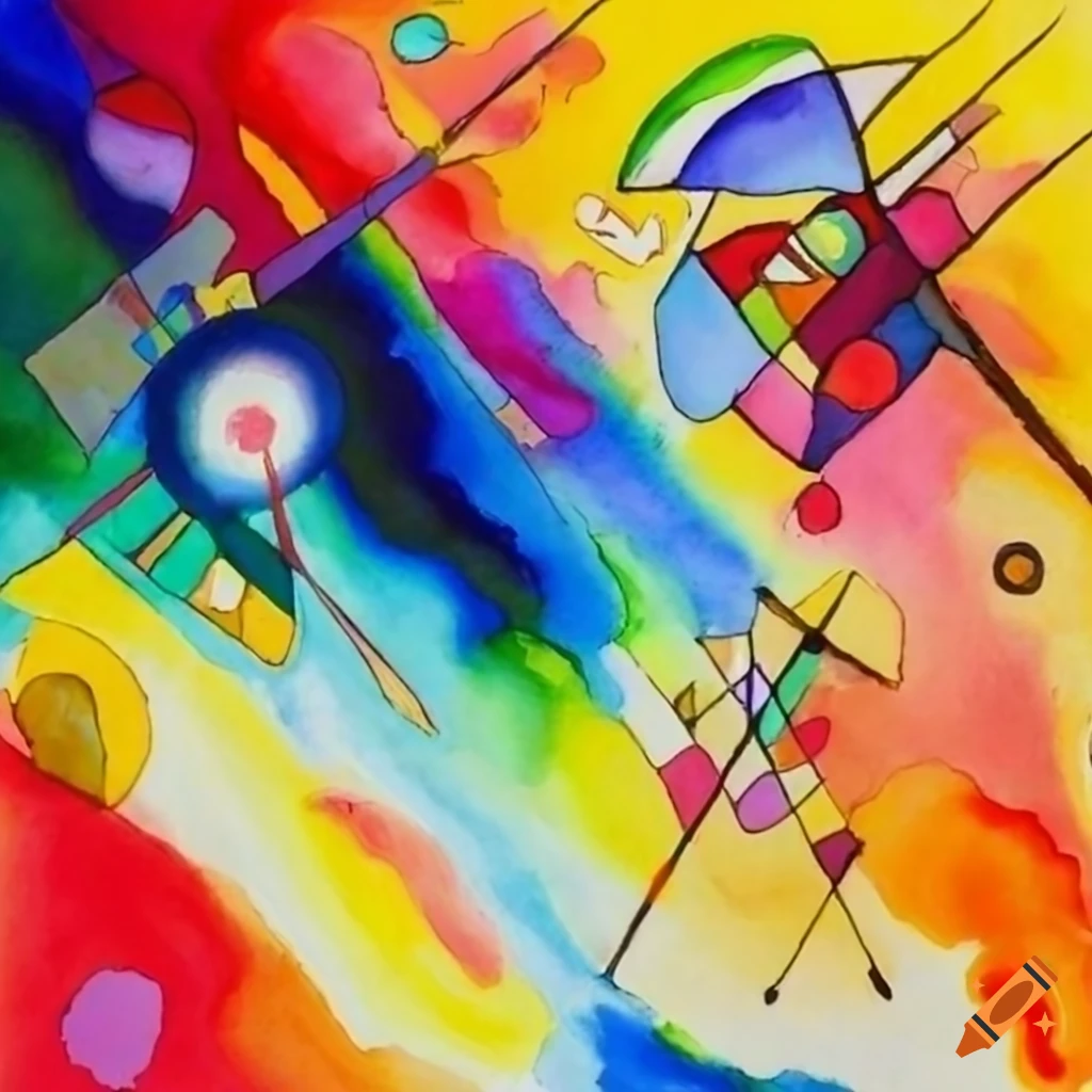 Vibrant watercolor painting by kandinsky on Craiyon