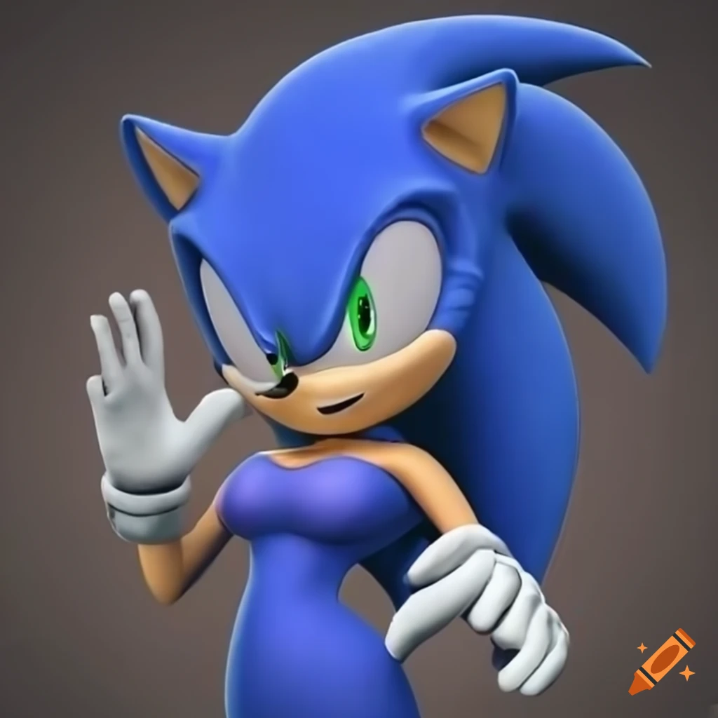 Confident and sassy female sonic the hedgehog on Craiyon