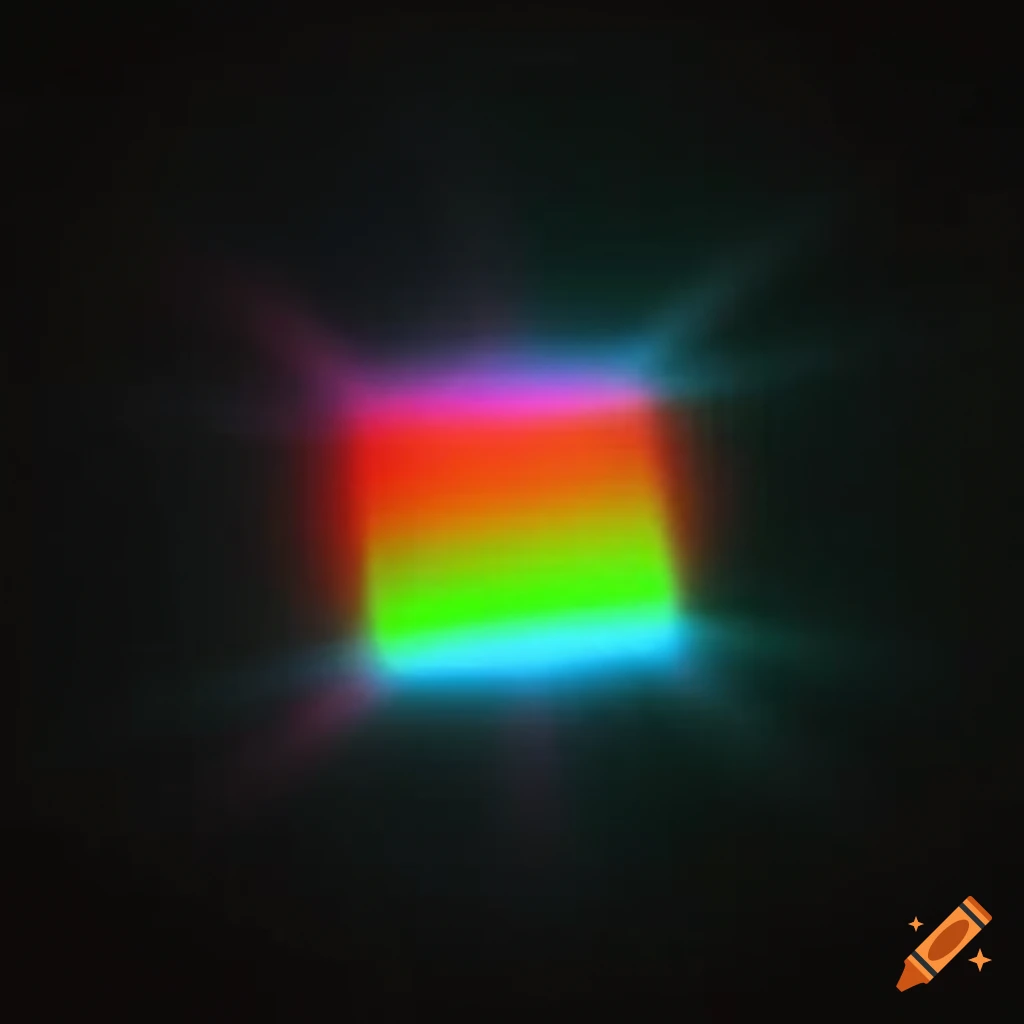 Album cover with light diffraction in dark room on Craiyon