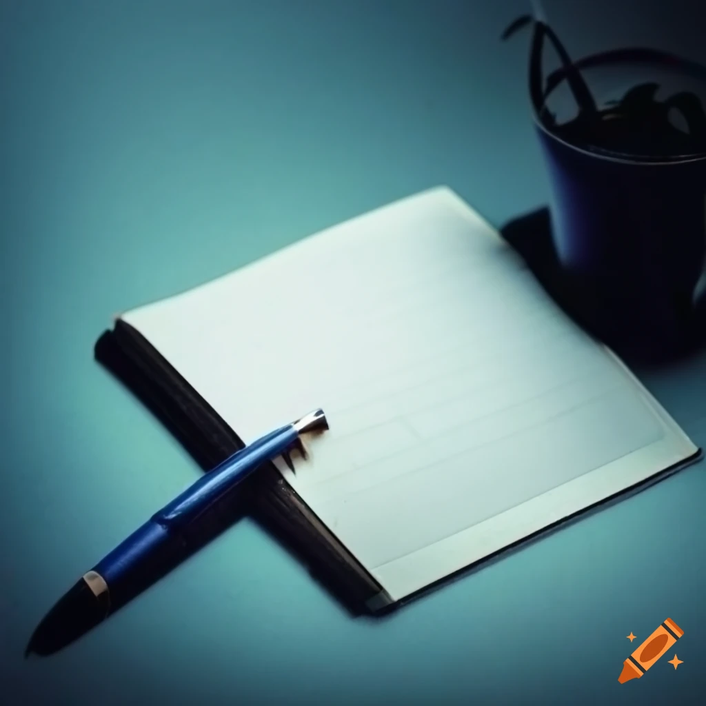 Open notebook with a pen on Craiyon