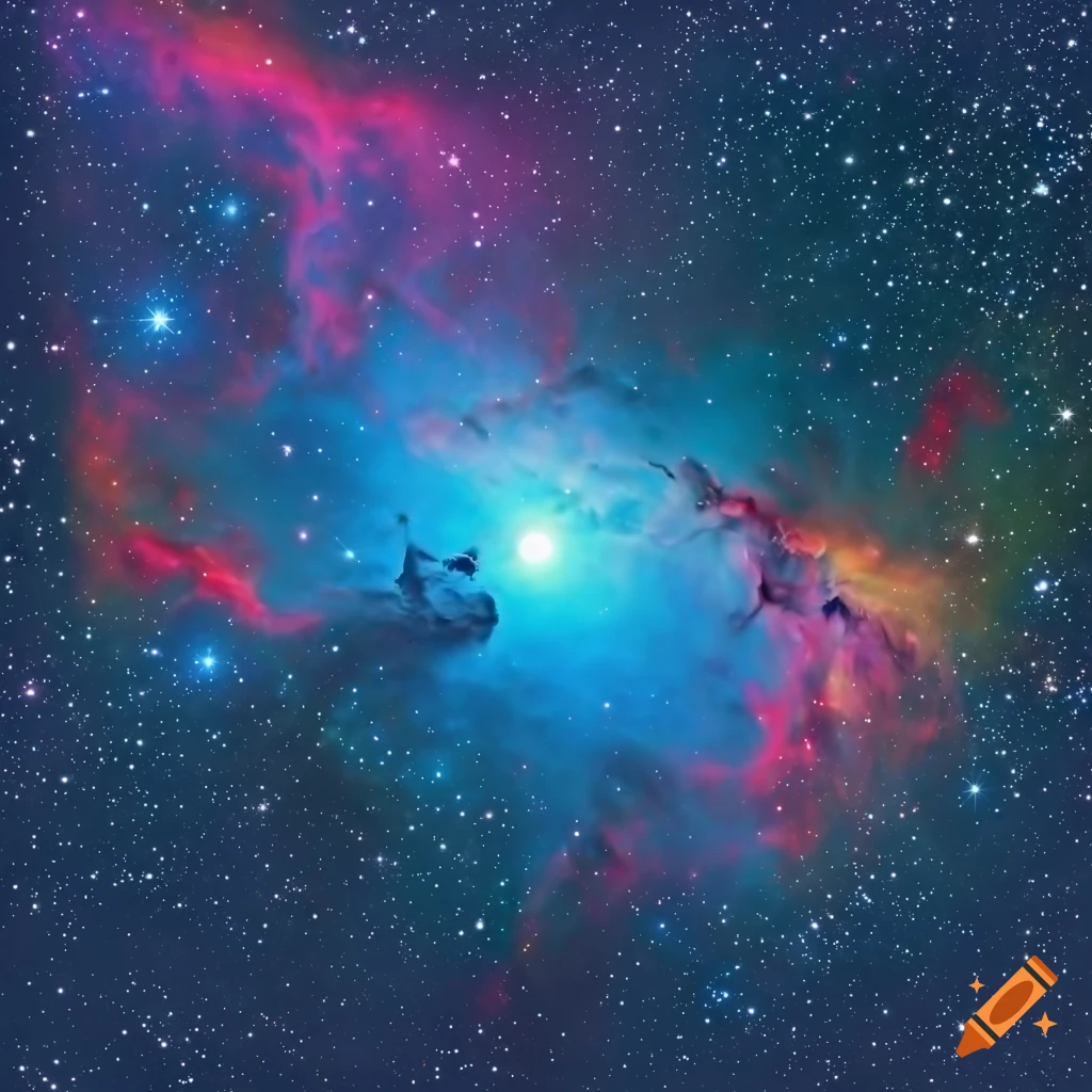 Colorful nebula in the deep space on Craiyon