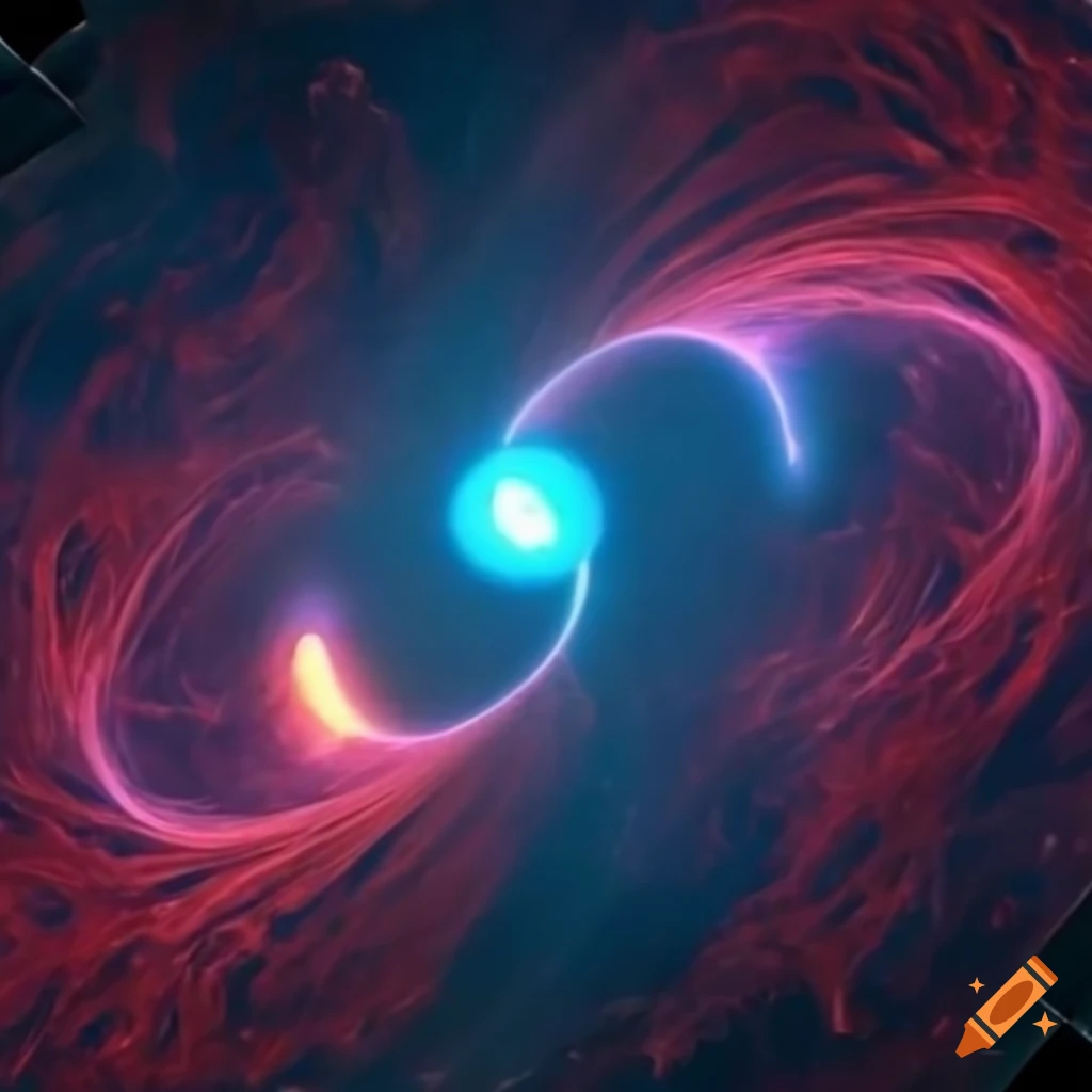 Distorted space around a magnetar on Craiyon