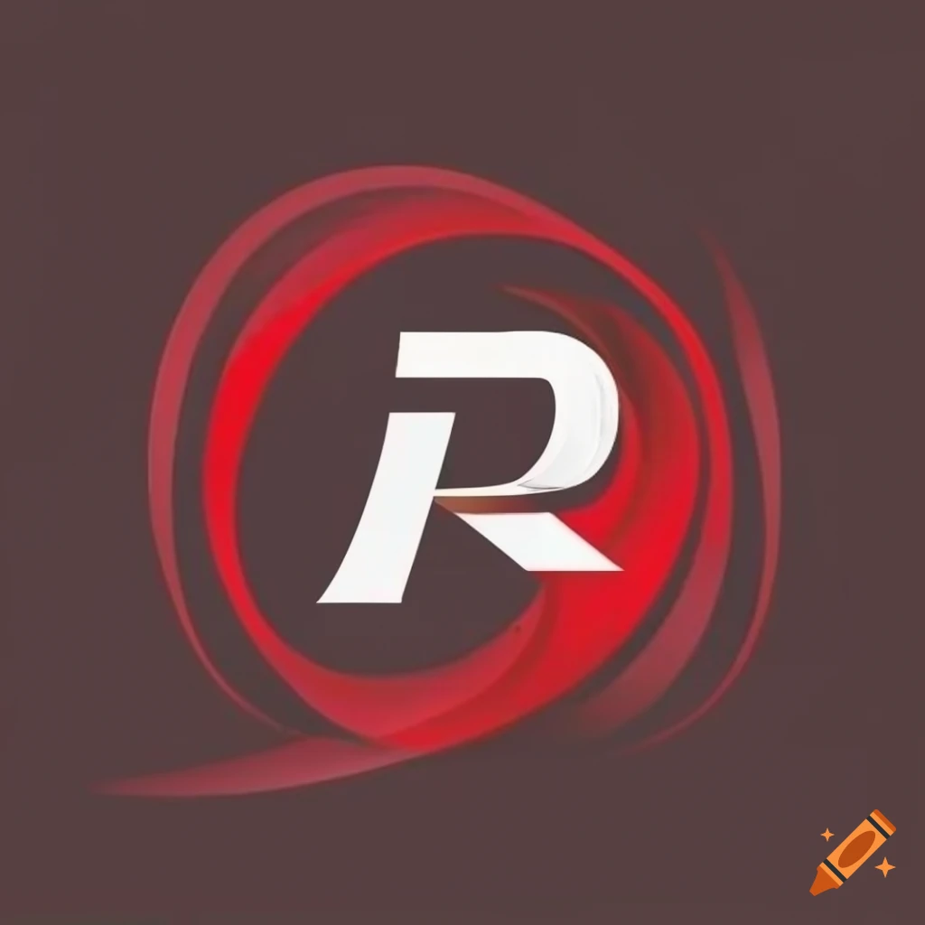 Sleek red logo design with the letter r on Craiyon
