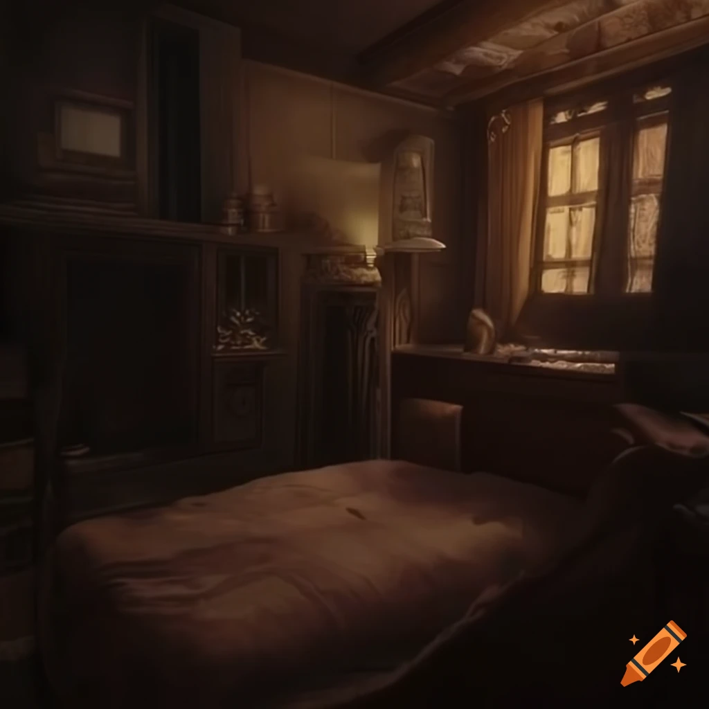 Realistic masterpiece of a fantasy world in a dorm bedroom on Craiyon