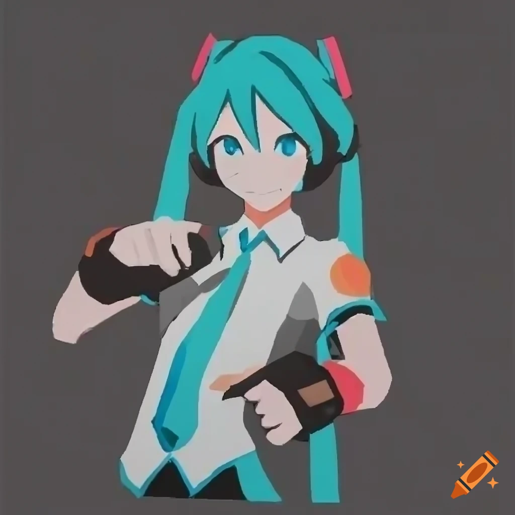 Hatsune miku collaboration with team fortress 2 on Craiyon