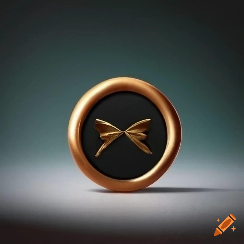 Pink and golden bow with a black wax seal