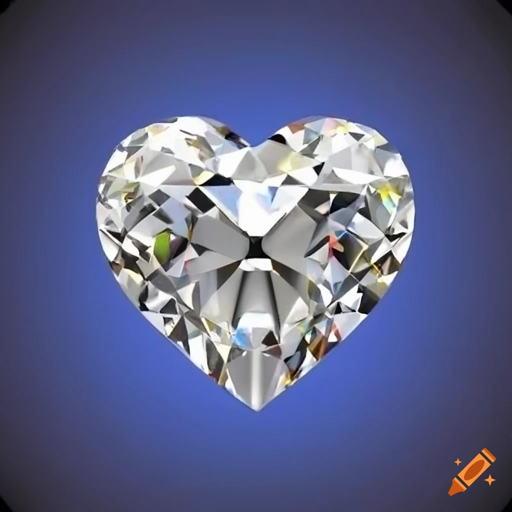 Shiny 3d diamond heart