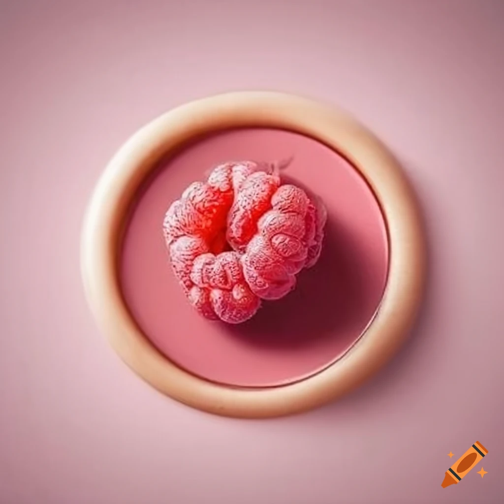 White wax seal with raspberry fruit inside on Craiyon