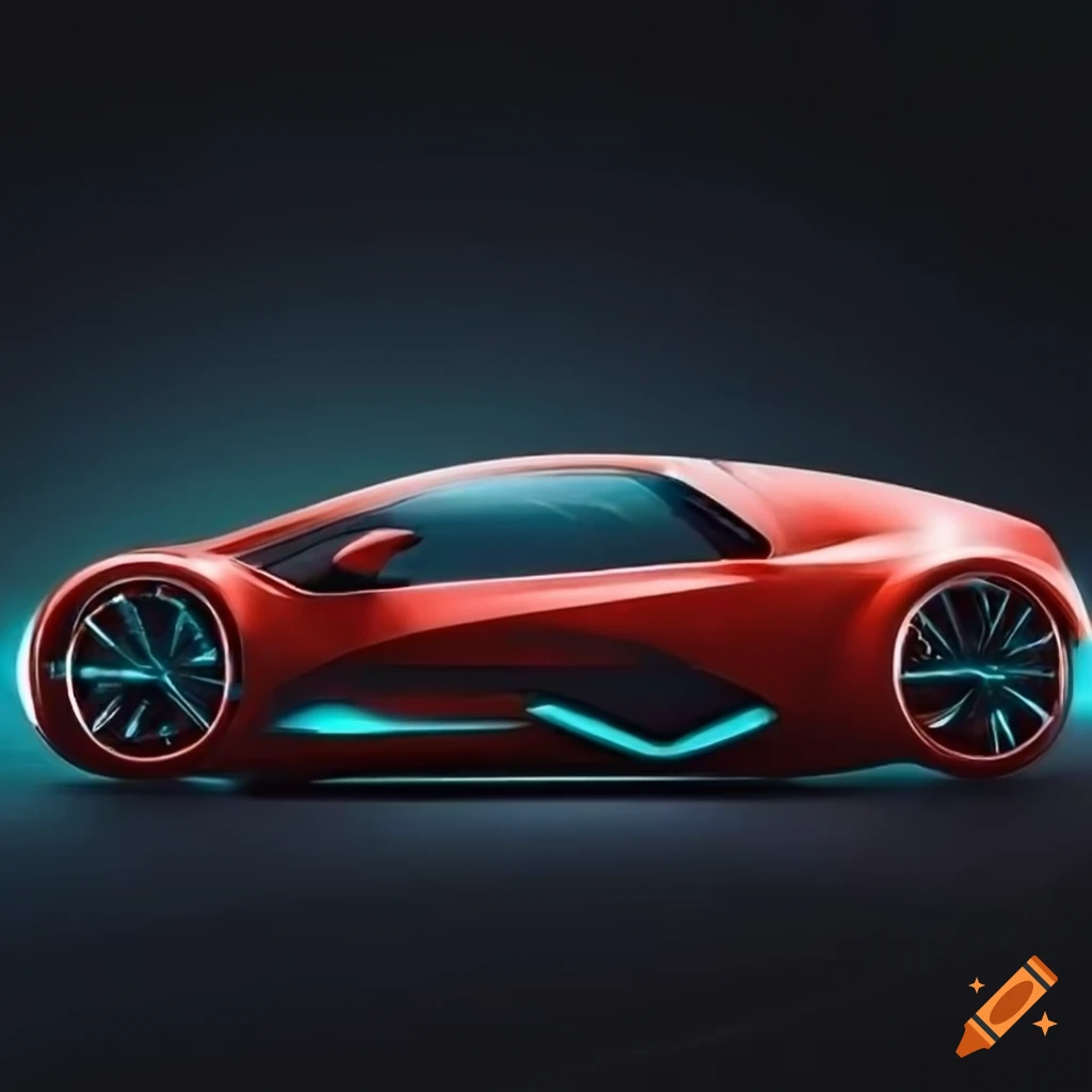 Futuristic side view of a car on Craiyon