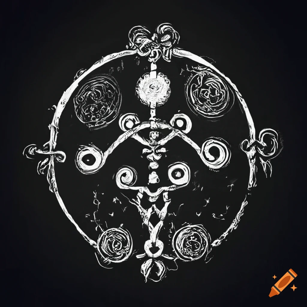 Illustration of voodoo veve symbol on Craiyon