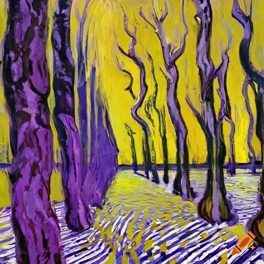 Van gogh's painting of a yellow and white avenue with pyramidal poplars ...