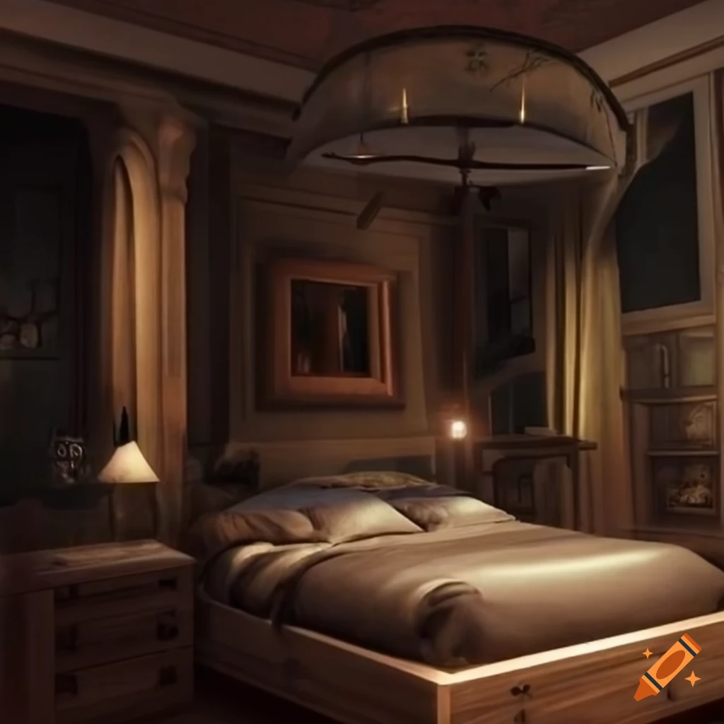 Realistic masterpiece of a fantasy world in a dorm bedroom on Craiyon