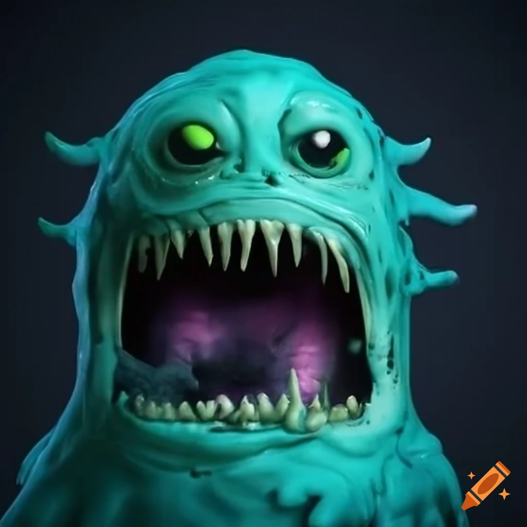 Illustration of a dysgenic slime monster on Craiyon