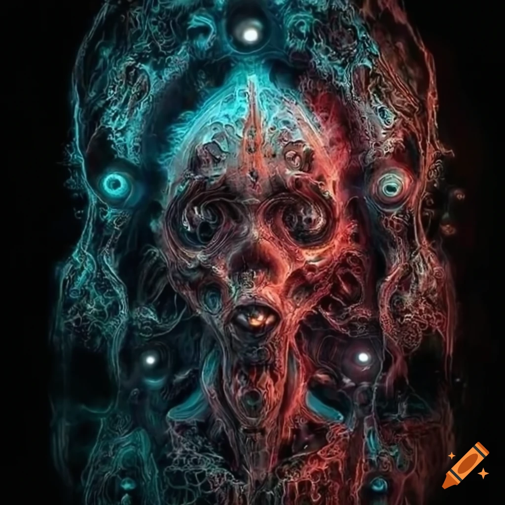 Organic machine replicating in dark fantasy art on Craiyon