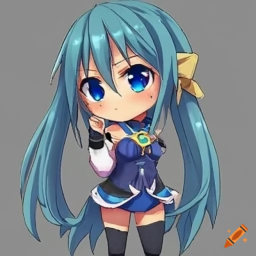 Chibi aqua character artwork on Craiyon