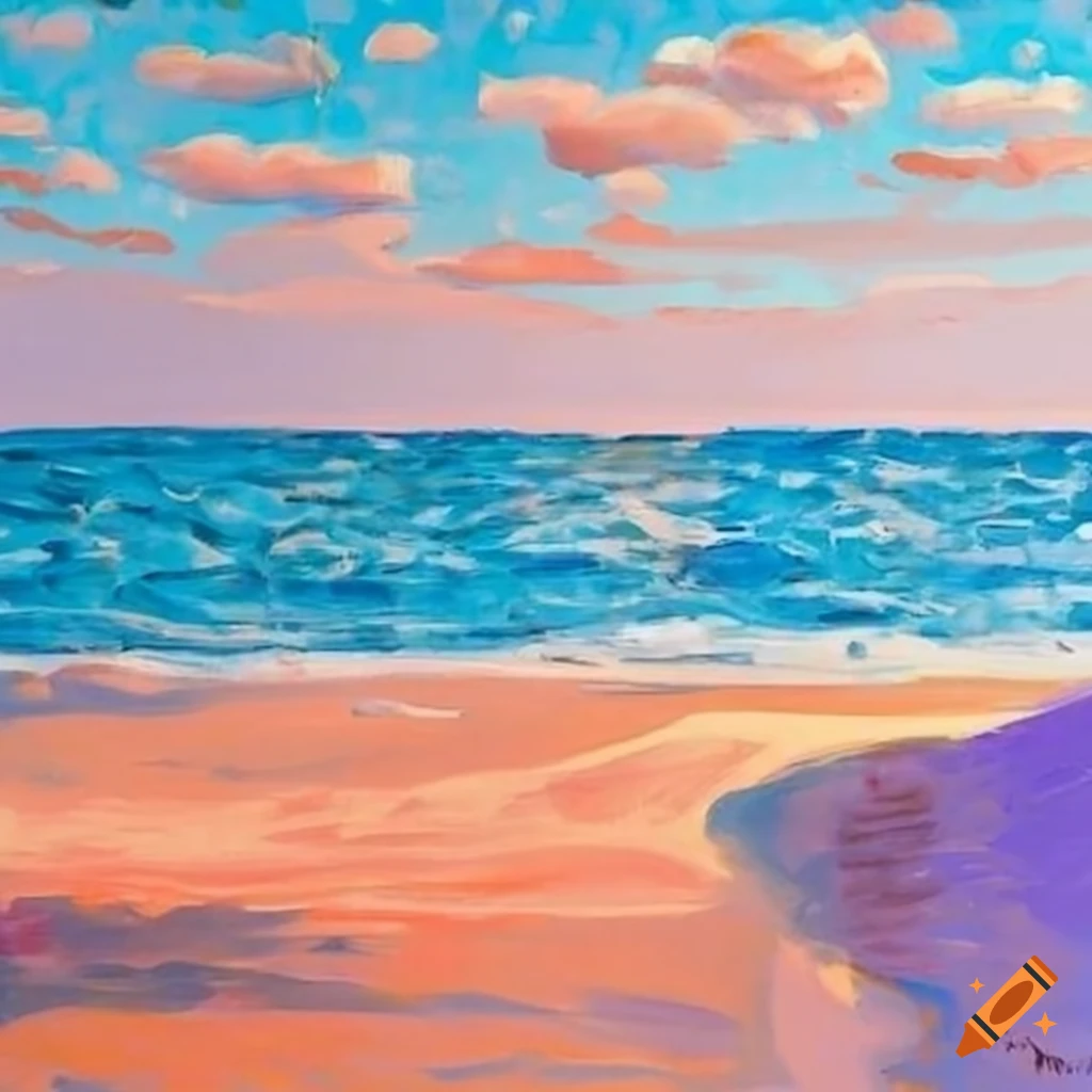Florida beach painting by david hockney on Craiyon