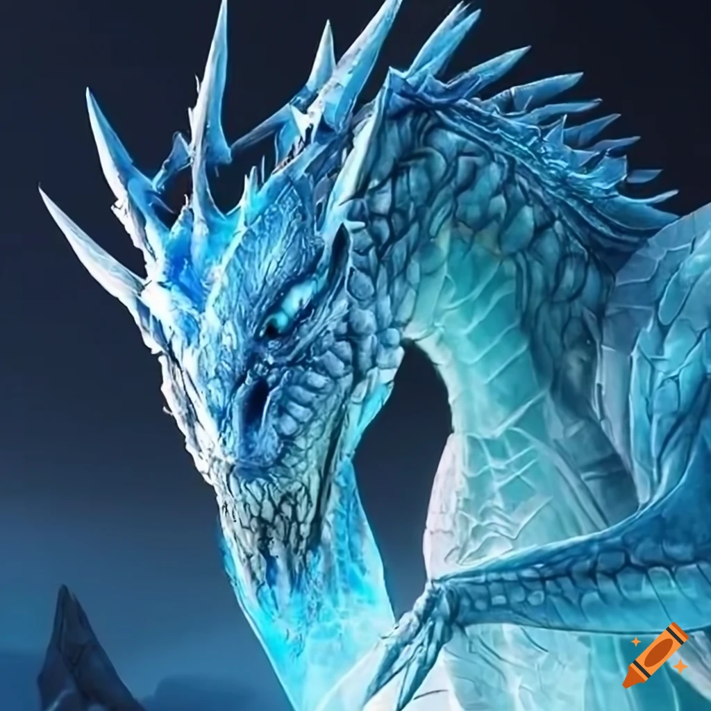 Beautiful ice dragon artwork on Craiyon