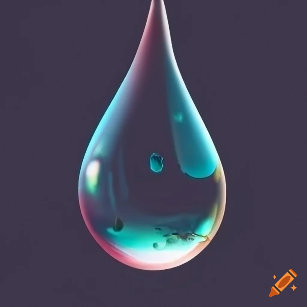 Close-up of a mysterious droplet on Craiyon