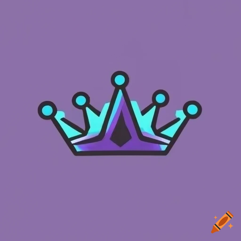 Minimalistic esports logo with purple and blue crown on Craiyon
