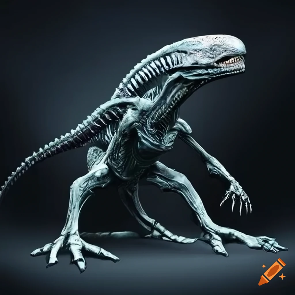 Xenomorph dinosaur artwork on Craiyon