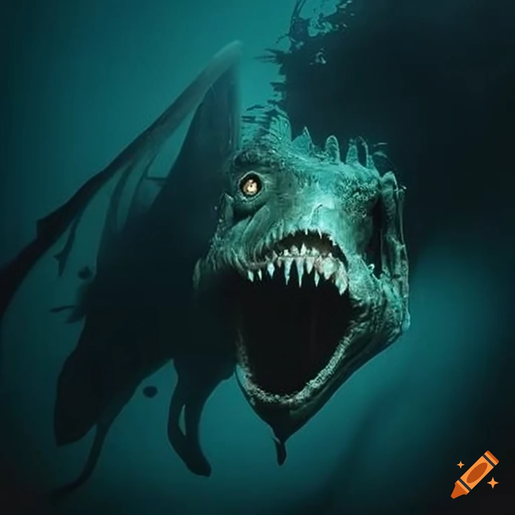 Dark and mysterious deep sea on Craiyon