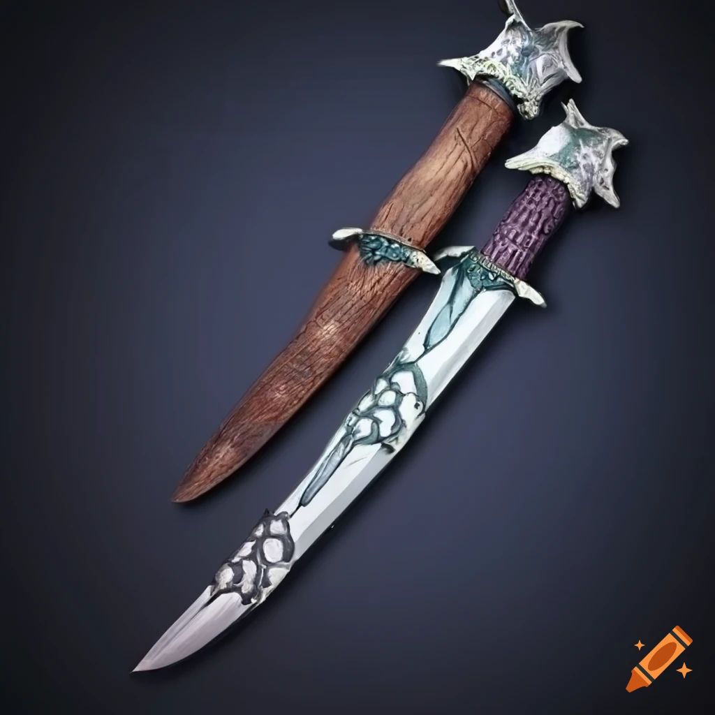 Two intricately designed fantasy daggers on Craiyon