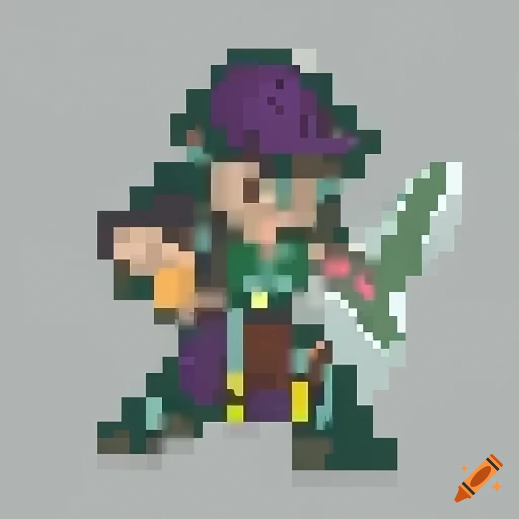 Pixel art of a cultist mob on Craiyon