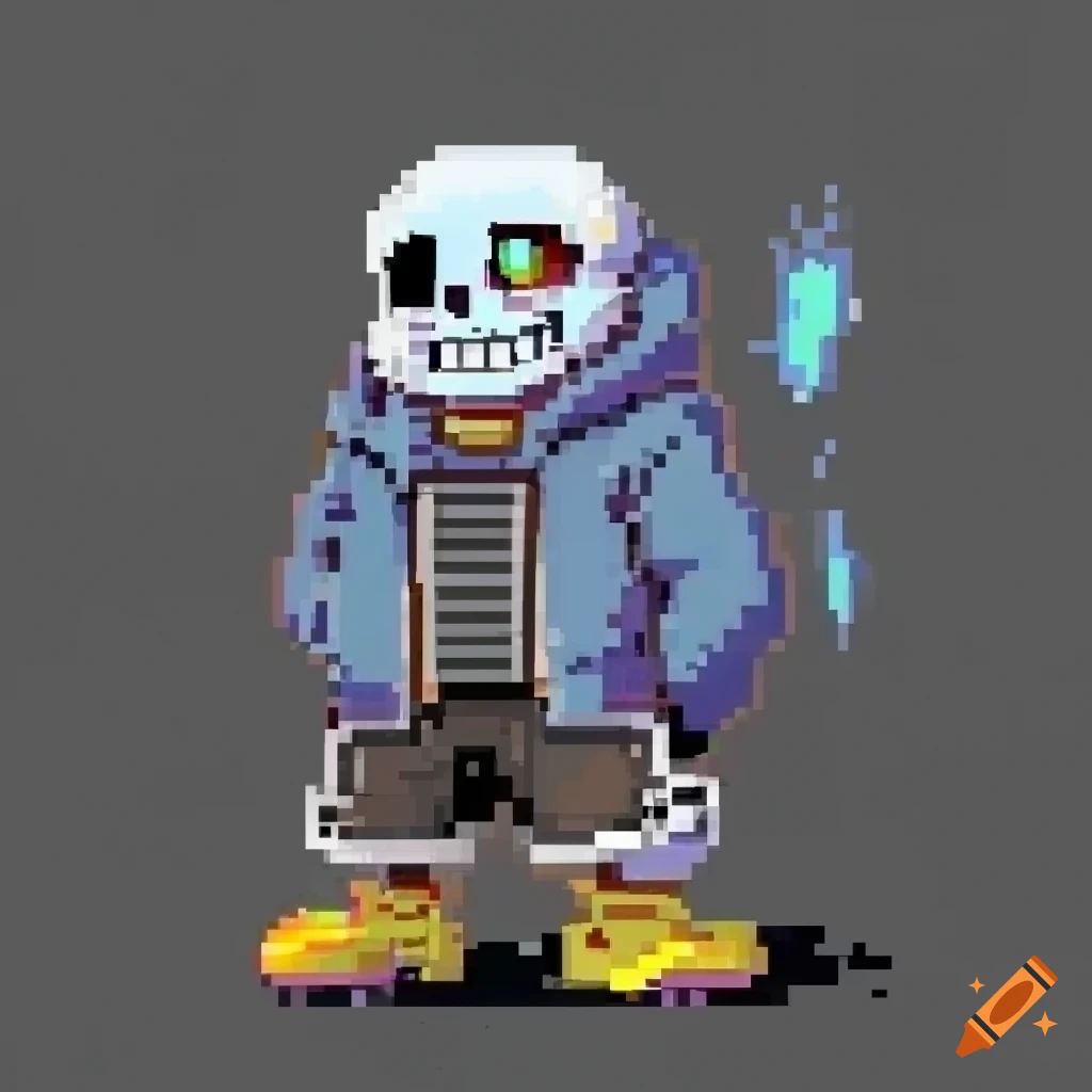 8-bit pixel art sprite of sans character from undertale on Craiyon