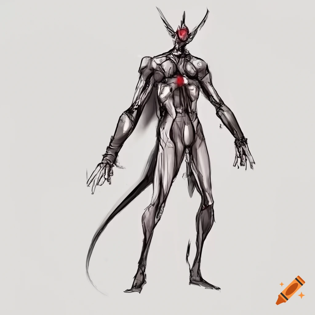 Sketch of zetman character on Craiyon