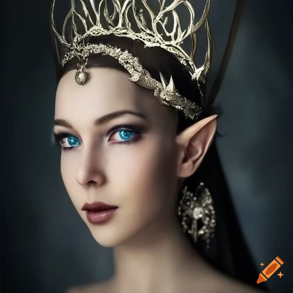 Portrait of a mesmerizing elven princess on Craiyon