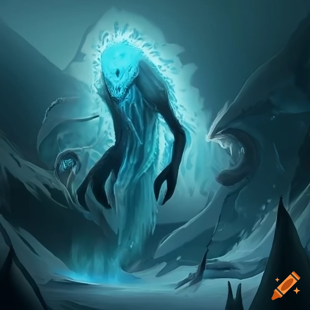 Art depiction of Ice Wraith creature on Craiyon