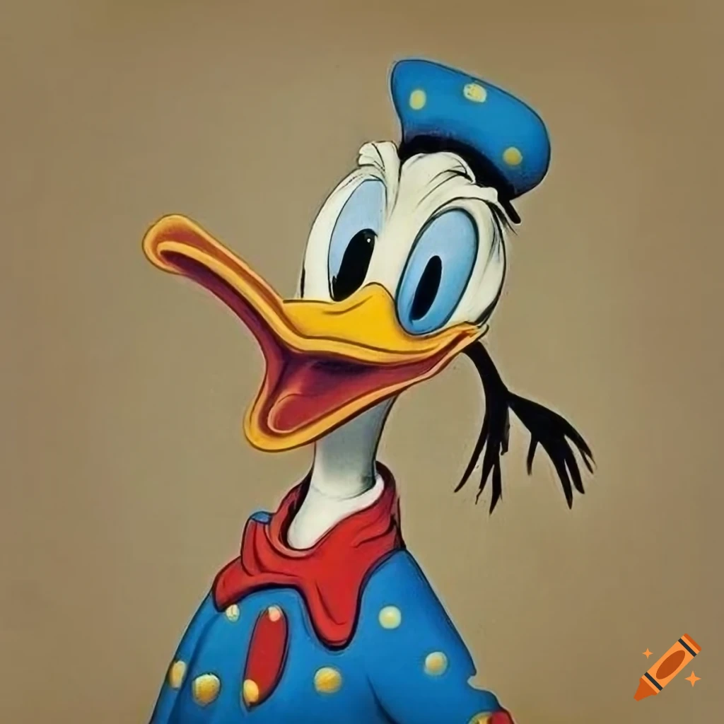 Vintage poster of 'Donald Duck - Modern Inventions - 1937' on Craiyon