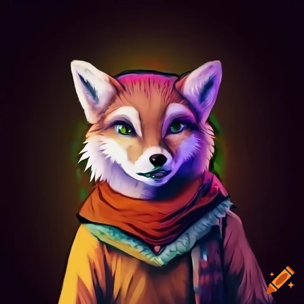 Hd anthropomorphic arctic fox adventurer artwork