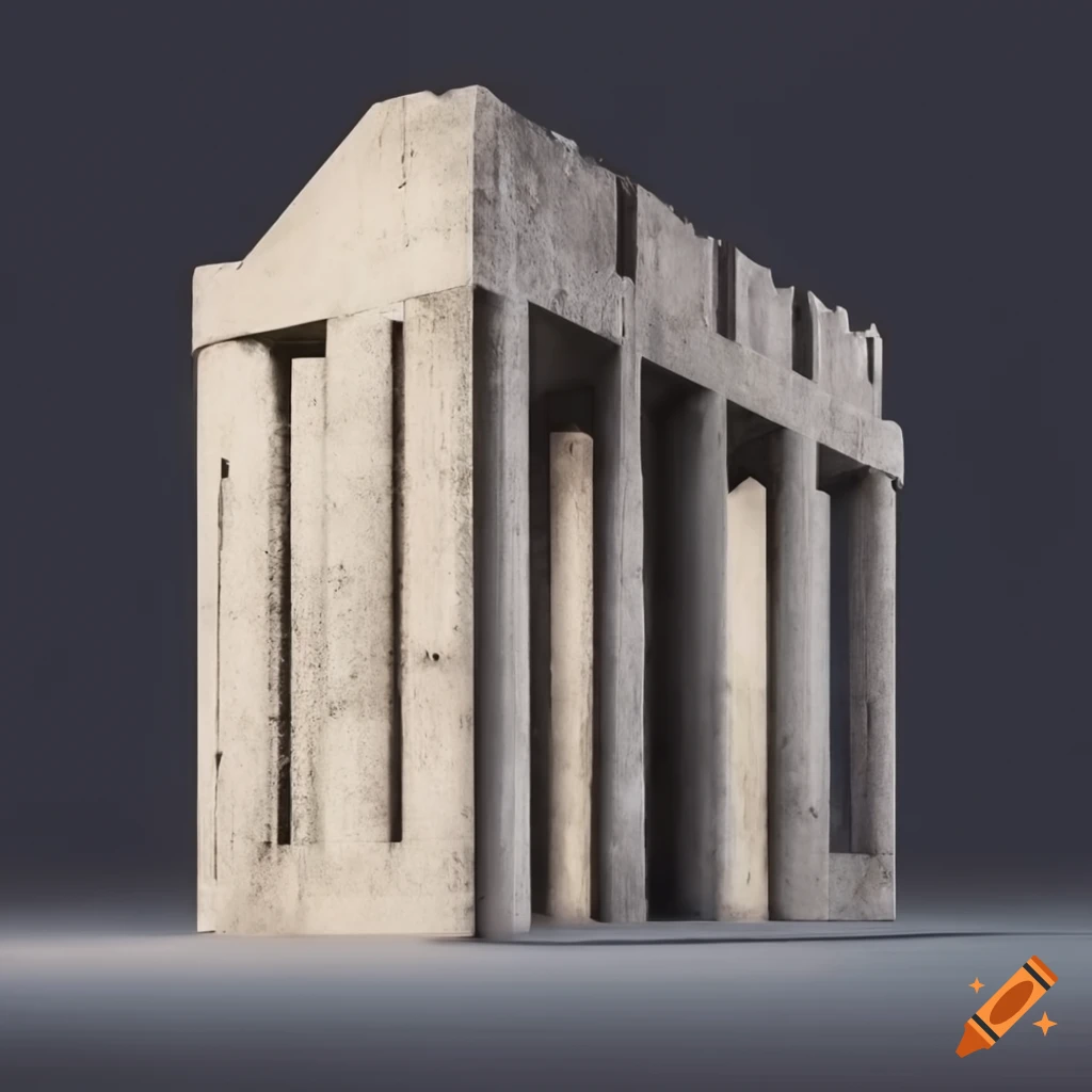 Realistic depiction of greek architecture in concrete on Craiyon