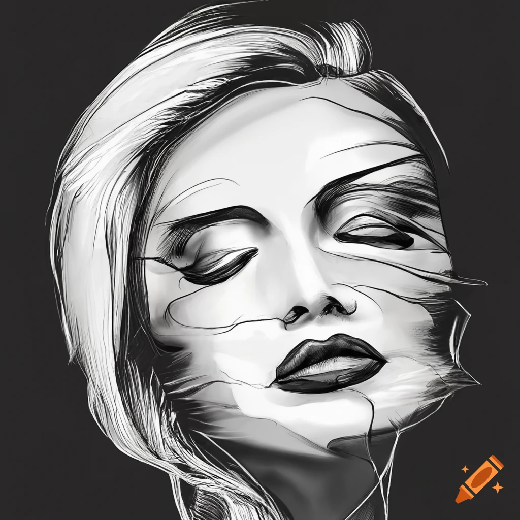 Modern line art design on Craiyon