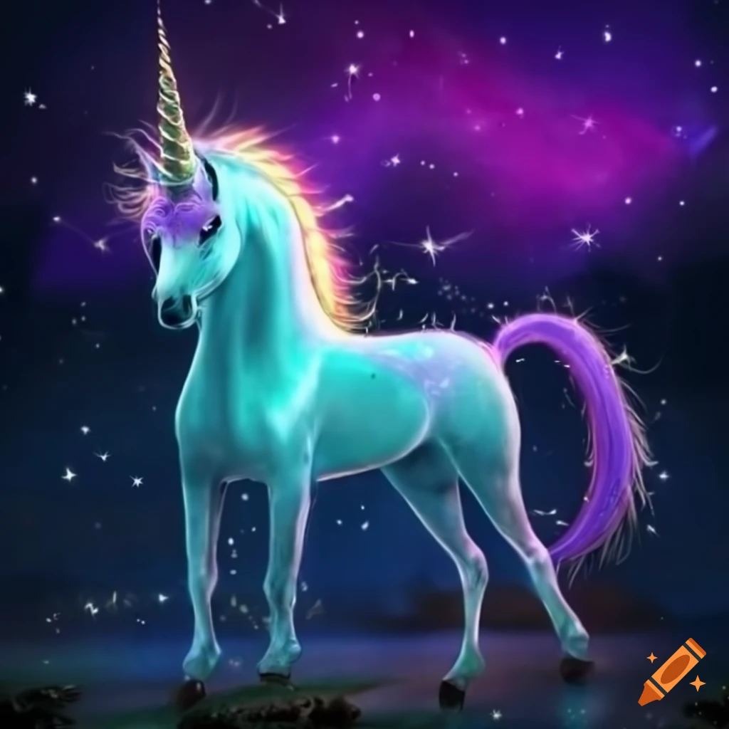 Illustration of a magical unicorn named Sparkle on Craiyon