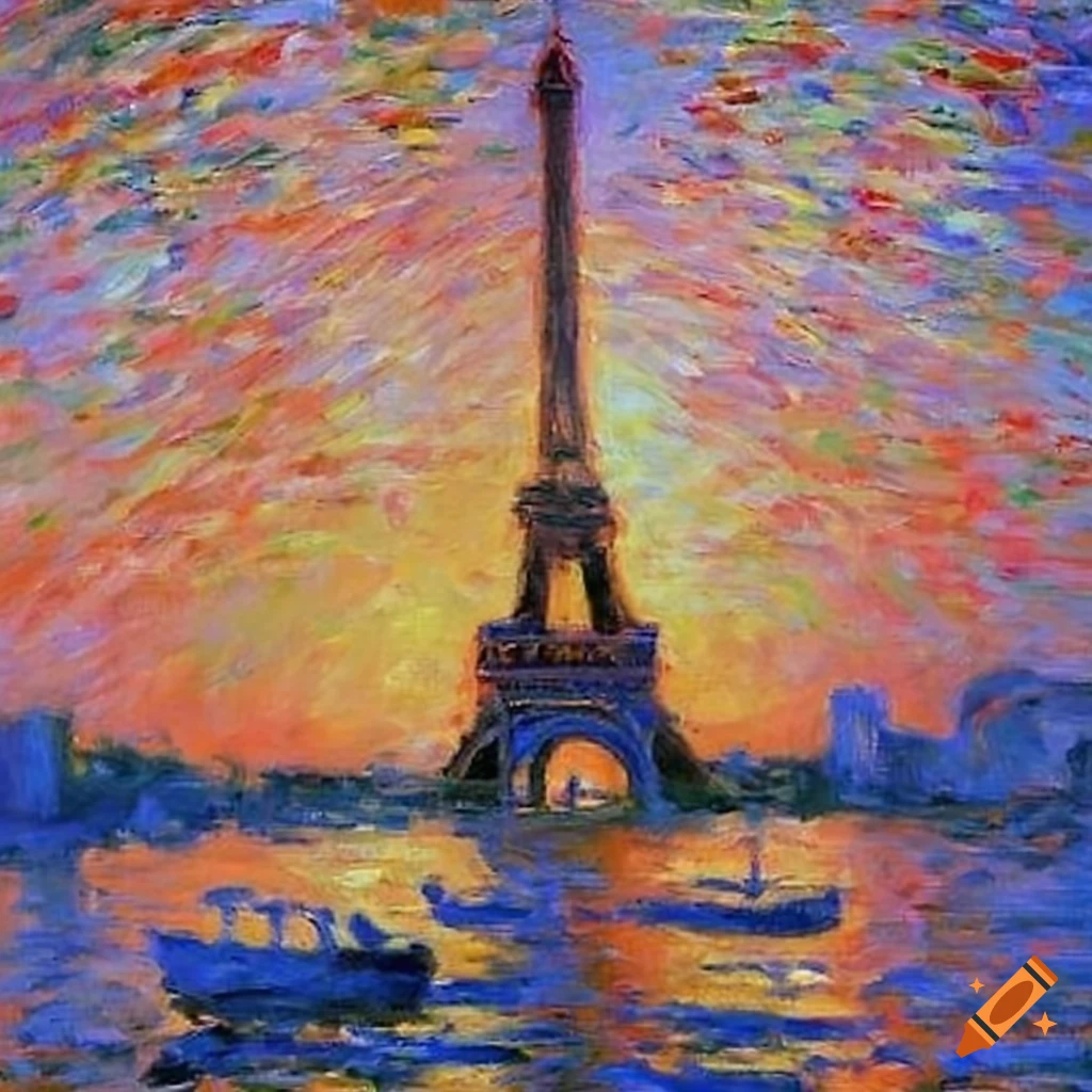 Claude monet's painting of the eiffel tower on Craiyon