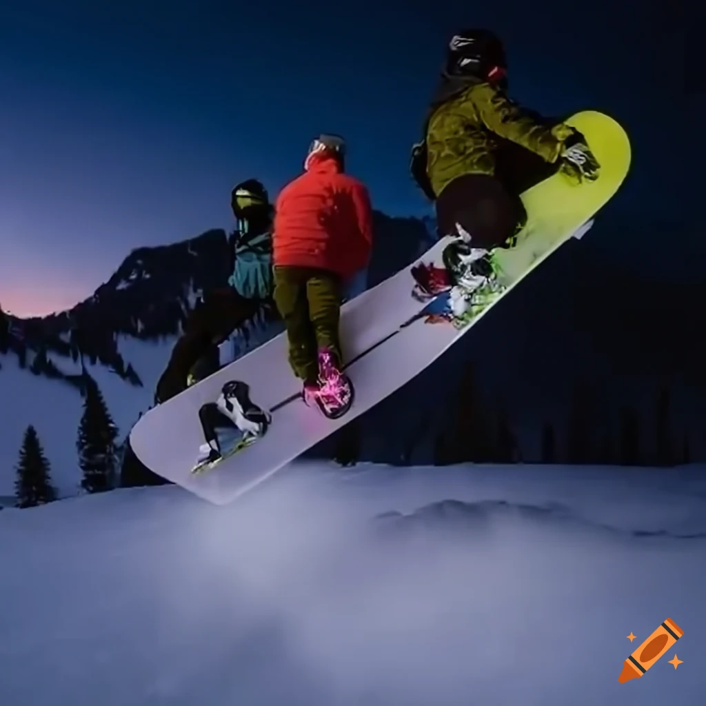 Snowboarding images created on Craiyon