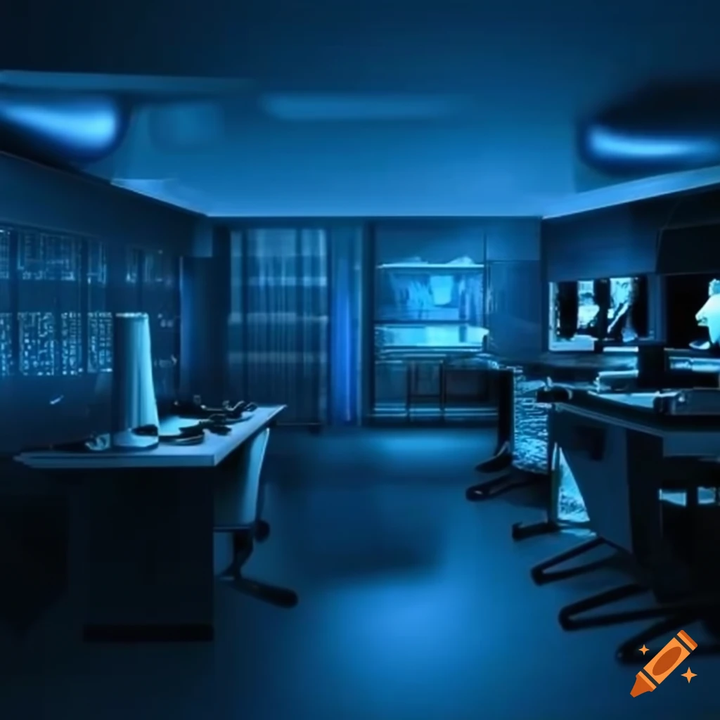 Computer room with a picture of a drink on the screens on Craiyon