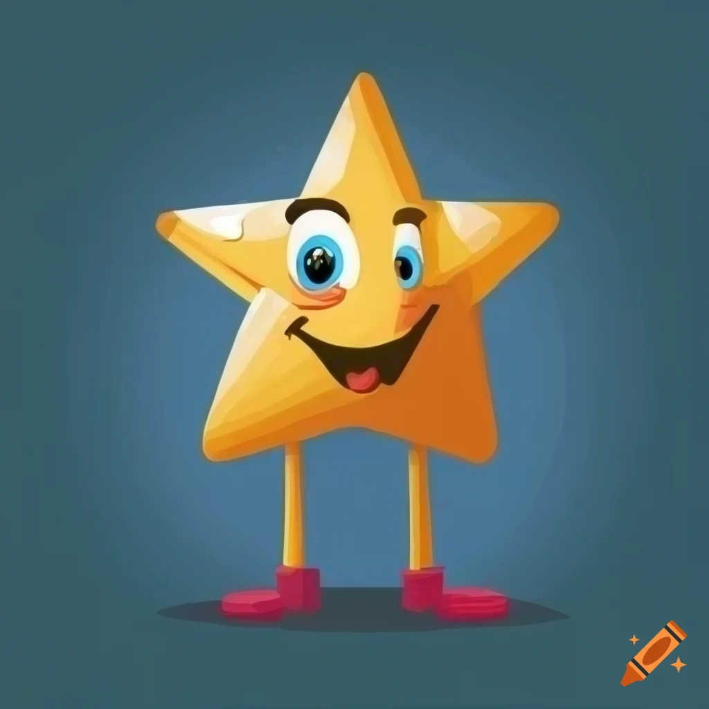 Smiling cartoon star illustration on Craiyon