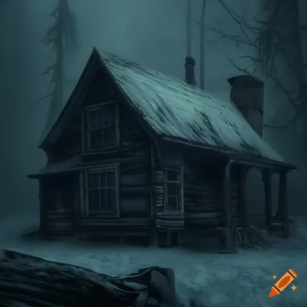 Image of a haunted cabin on Craiyon