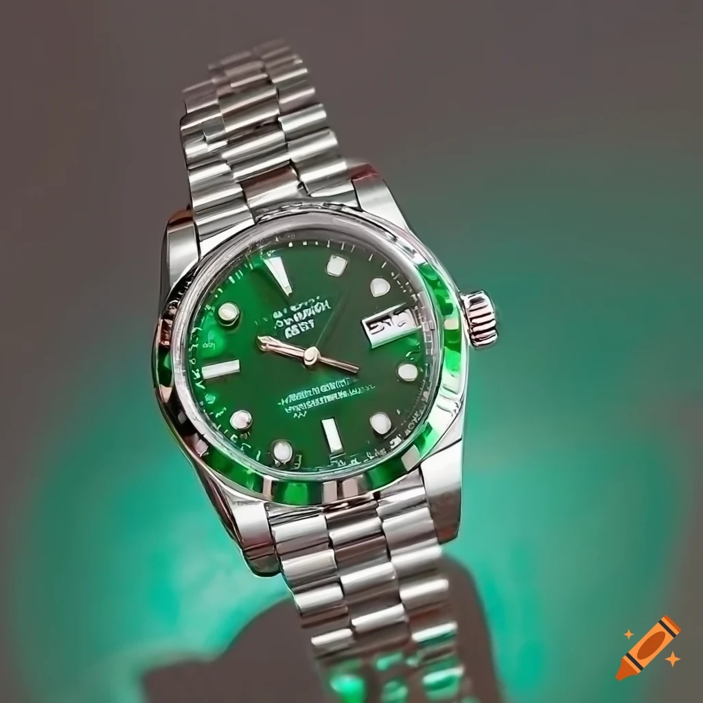 Green emerald rolex watch