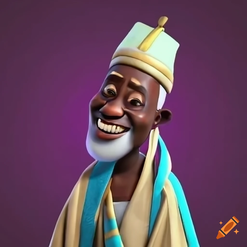 3d animated african man with his goat companion