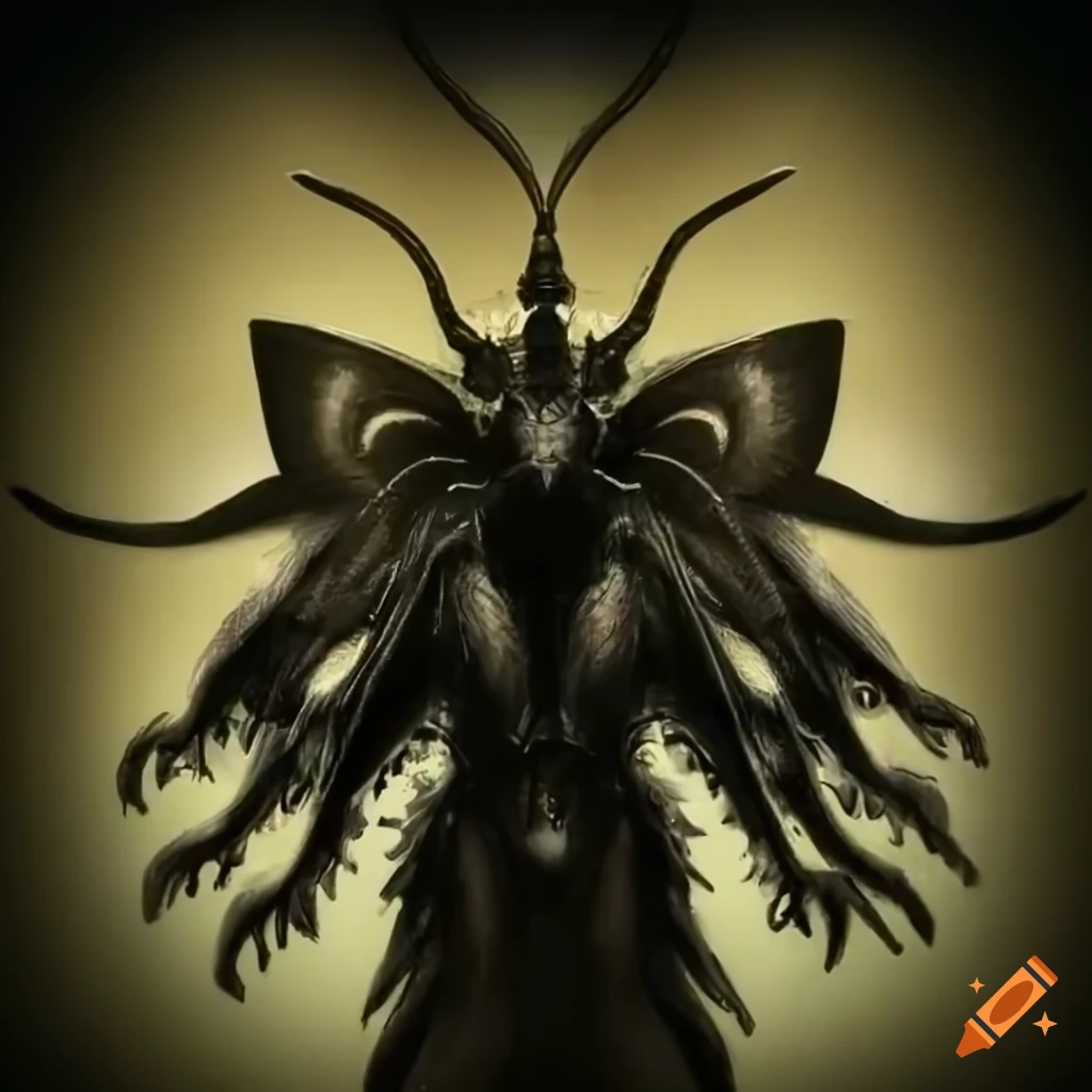 Black moth-like creature with tentacles on Craiyon