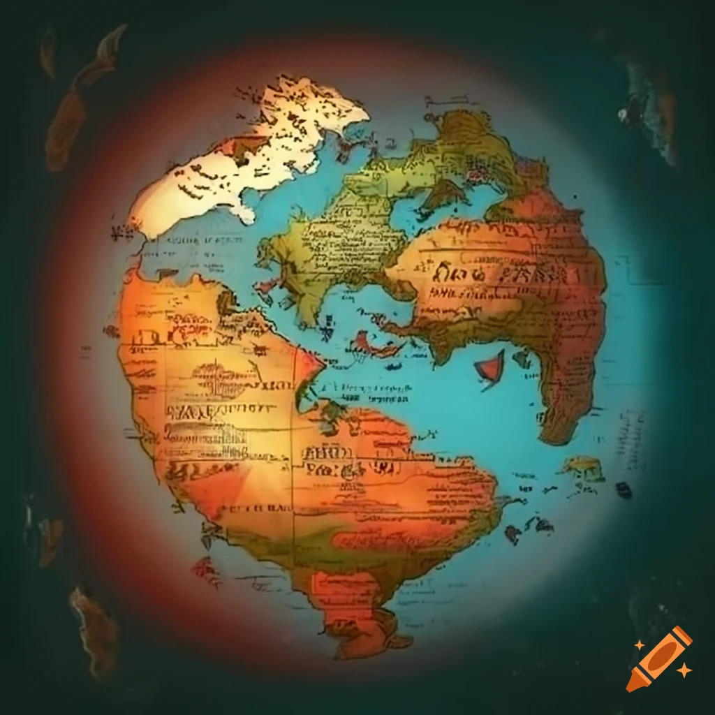 Political map of a fantasy world on Craiyon