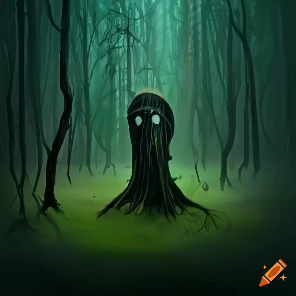 Dark and eerie forest inspired by tim burton on Craiyon