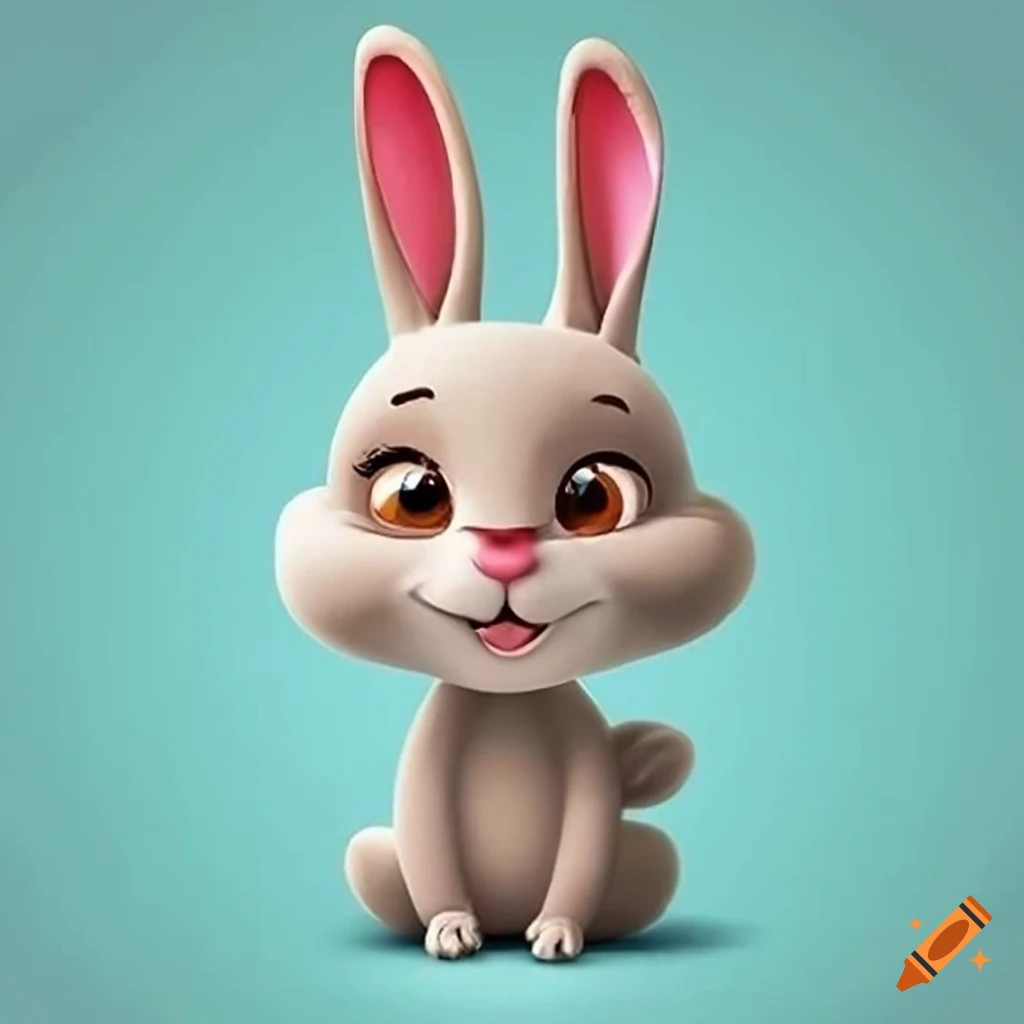 Cute and friendly rabbit character for children's storybook on Craiyon