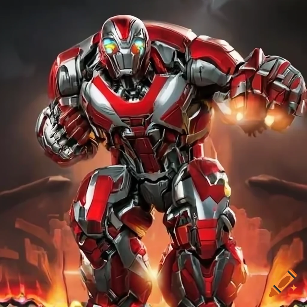 Image of ultron and hulk buster on Craiyon